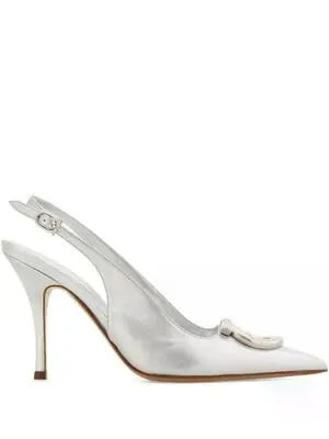 FERRAGAMO 90mm Gancini Slingback Pumps