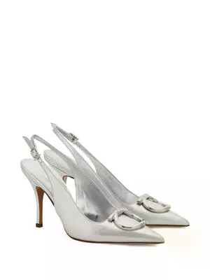 FERRAGAMO 90mm Gancini Slingback Pumps