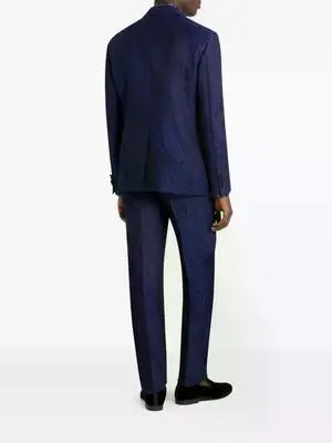 Etro Jacquard Paisley Single-breasted Jacket - Blue