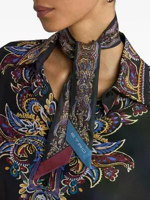 Etro Silk Paisleyina With Placed Paisley Foliage Print