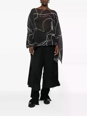Issey Miyake Abstract-pattern Pleated Blouse