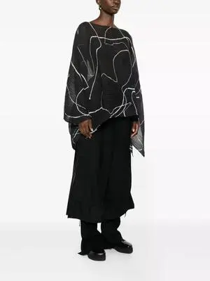 Issey Miyake Abstract-pattern Pleated Blouse