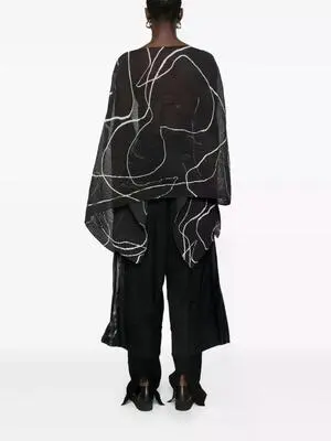 Issey Miyake Abstract-pattern Pleated Blouse