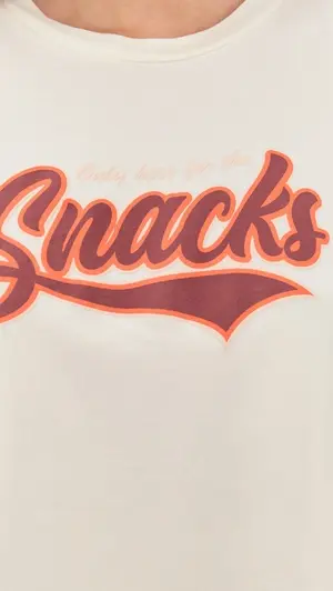 STATE & LAKE Only Here For The Snacks" T-shirt - Ivory