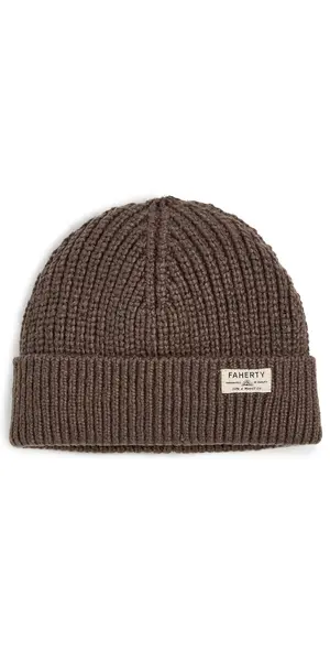 Faherty Brand Cotton Beanie - Chocolate Brown