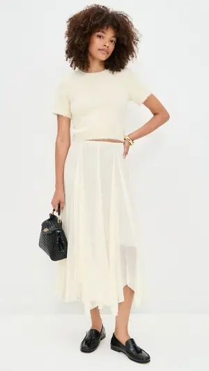 Pixie Market Asymmetric Midi Layered Skirt