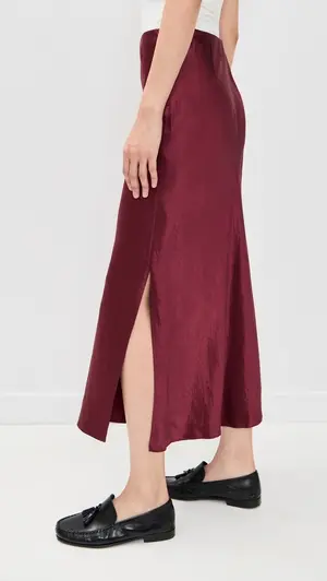Vince Side Slit Slip Skirt