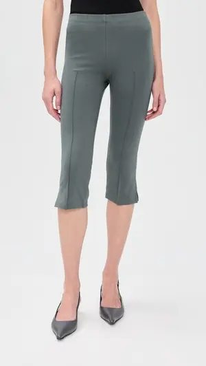 LE BOP Delilah Pinstripe Capri Pants - Gunmetal
