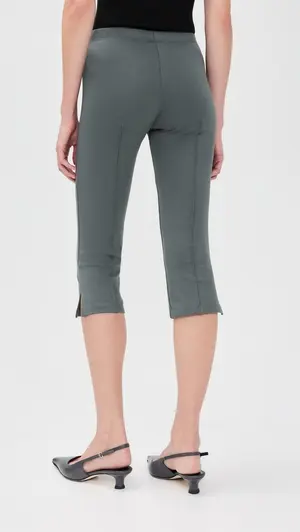 LE BOP Delilah Pinstripe Capri Pants - Gunmetal