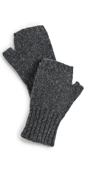 Vince Donegal Cashmere Knit Hand Warmers - Charcoal