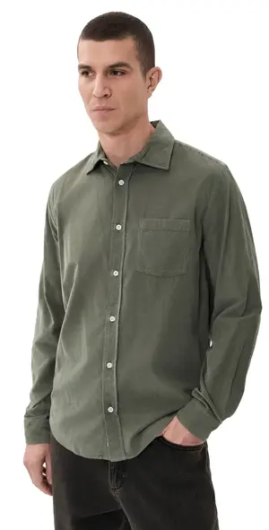Onia Micro Corduroy Long Sleeve Button Down