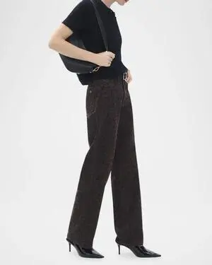 Rag & Bone Shea Relaxed Straight Jeans - Leopard