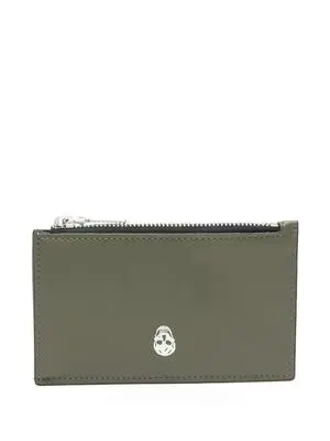 Alexander McQueen Skull-detail Zip Card Holder - Green