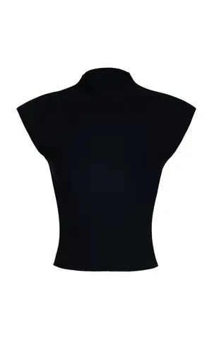 A.W.A.K.E. Mode Knitted Sleeveless Top With High Neck