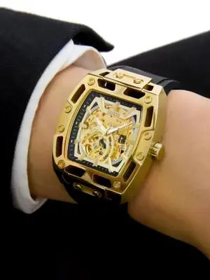Guess Automatic Skeleton Dial Bracelet Watch