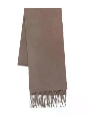 JOSEPH Fringed Wool Scarf - Brown