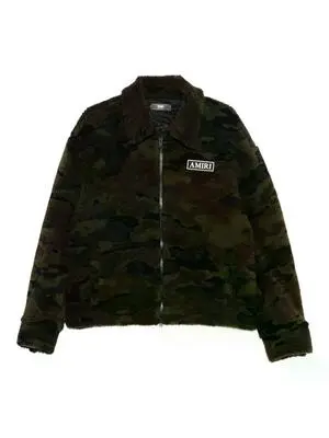 Amiri Camo Fleece Zip-up Bomber Jacket