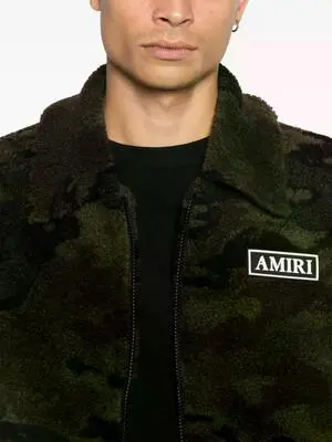 Amiri Camo Fleece Zip-up Bomber Jacket