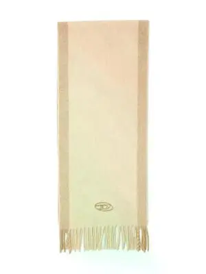 DIESEL® Logo-embroidery Fringed-edge Scarf - Neutrals