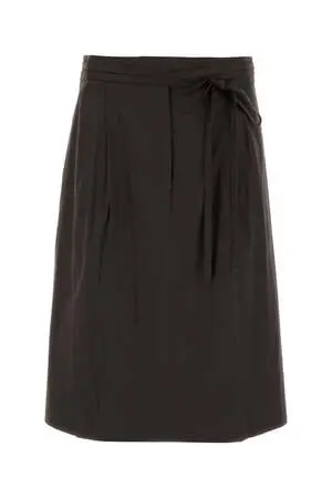 Prada Stretch Poplin Skirt - Brown