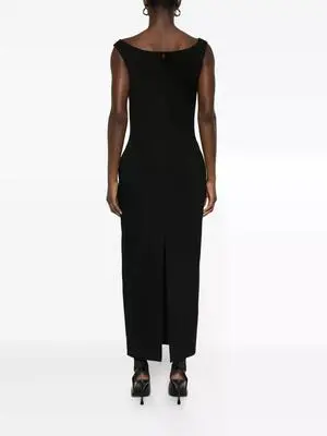 Magda Butrym Rosette-detail Cut-out Maxi Dress - Black