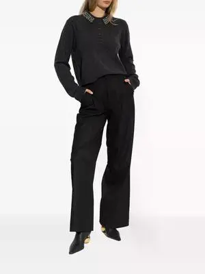 GESTUZ Embellished-collar Knitted Top