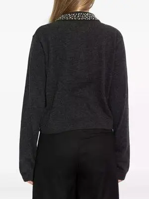 GESTUZ Embellished-collar Knitted Top