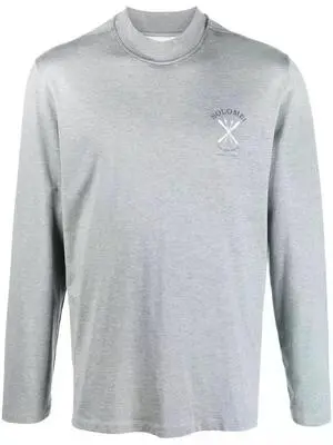 Brunello Cucinelli Embroidered T-shirt - Grey