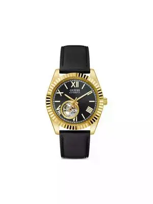 Guess Open-heart Dial 42mm Watch - Black