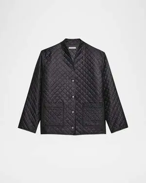 Helmut Lang Quilted V-Neck Padded Jacket - Black