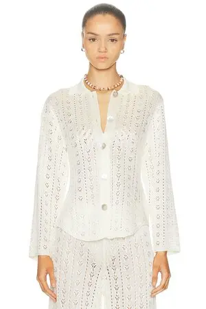 Calle Del Mar Tailored Eyelet Shirt