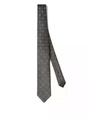 Brunello Cucinelli Patterned Silk Tie - Grey