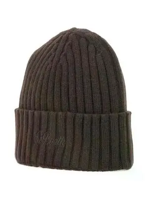 MC2 SAINT BARTH Ribbed Logo-embroidered Beanie - Brown