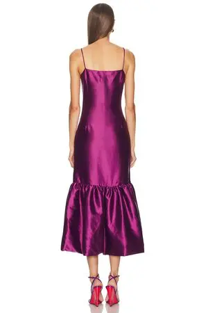 Caroline Constas Sydney Ruffle Hem Gown