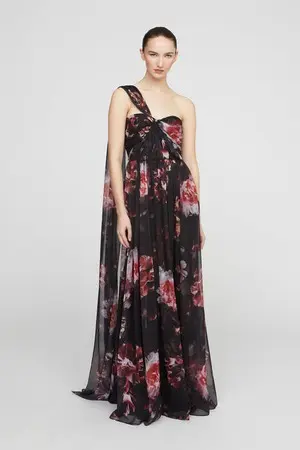 Halston Lina Chiffon Gown