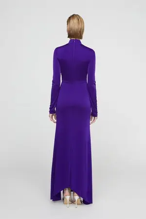 Halston Mya Long Sleeve Jersey Gown