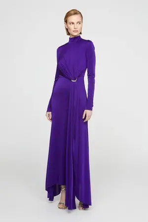 Halston Mya Long Sleeve Jersey Gown