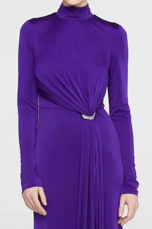 Halston Mya Long Sleeve Jersey Gown