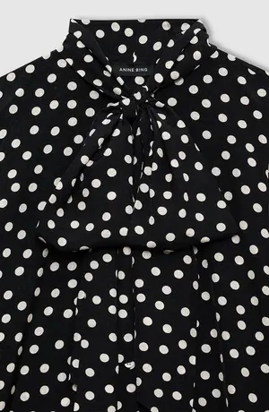 ANINE BING Ruby Shirt - Black /white Dot