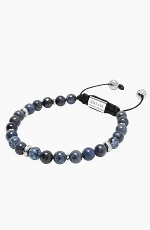 NIALAYA Dumortierite Beaded Bracelet