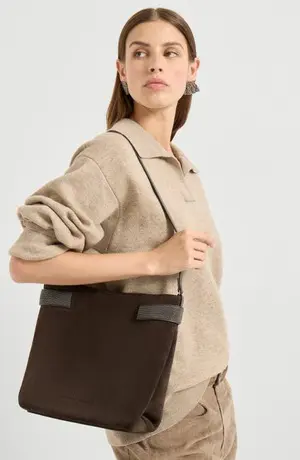 Brunello Cucinelli Suede Essence Bucket Bag