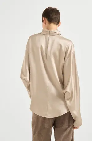 Brunello Cucinelli Double Silk Satin Blouse
