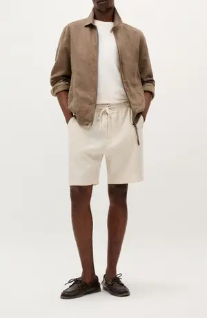 SCALPERS Apolo Linen Bermuda Shorts - Beige
