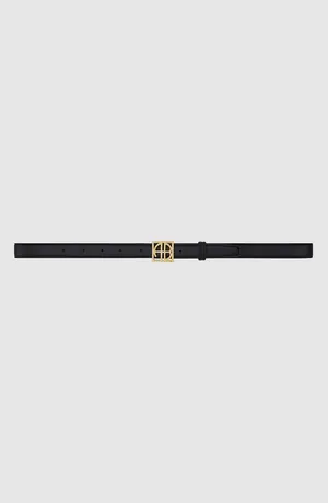 ANINE BING Monogram Leather Belt - Black