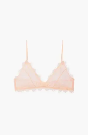 ANINE BING Lace Bra With Trim - Blush