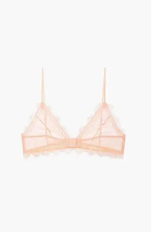 ANINE BING Lace Bra With Trim - Blush