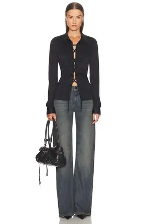 Balenciaga Lace-up Shirt - Black