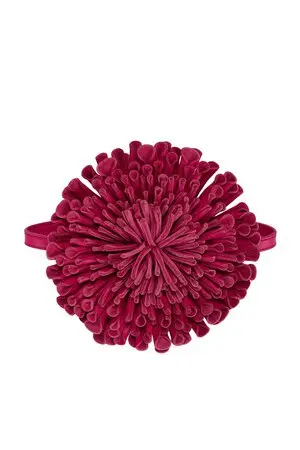 Alaïa Leather Flower Necklace - Framboise