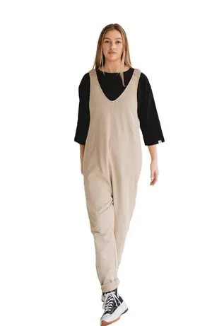 TURTLEDOVE LONDON Organic Cotton Jilly Jumpsuit - Beige