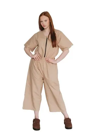 TURTLEDOVE LONDON Organic Cotton Ethel Jumpsuit - Brown